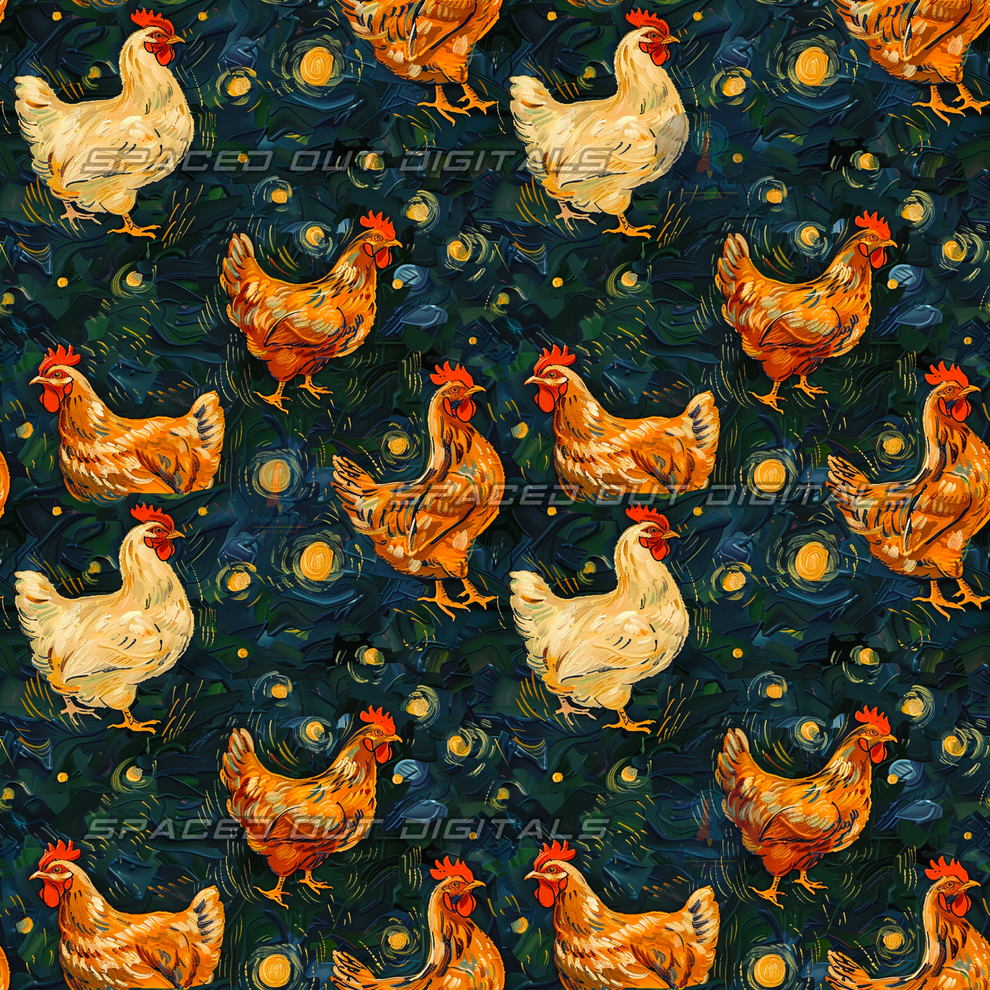 Van Gogh Chickens – Spaced Out Digitals