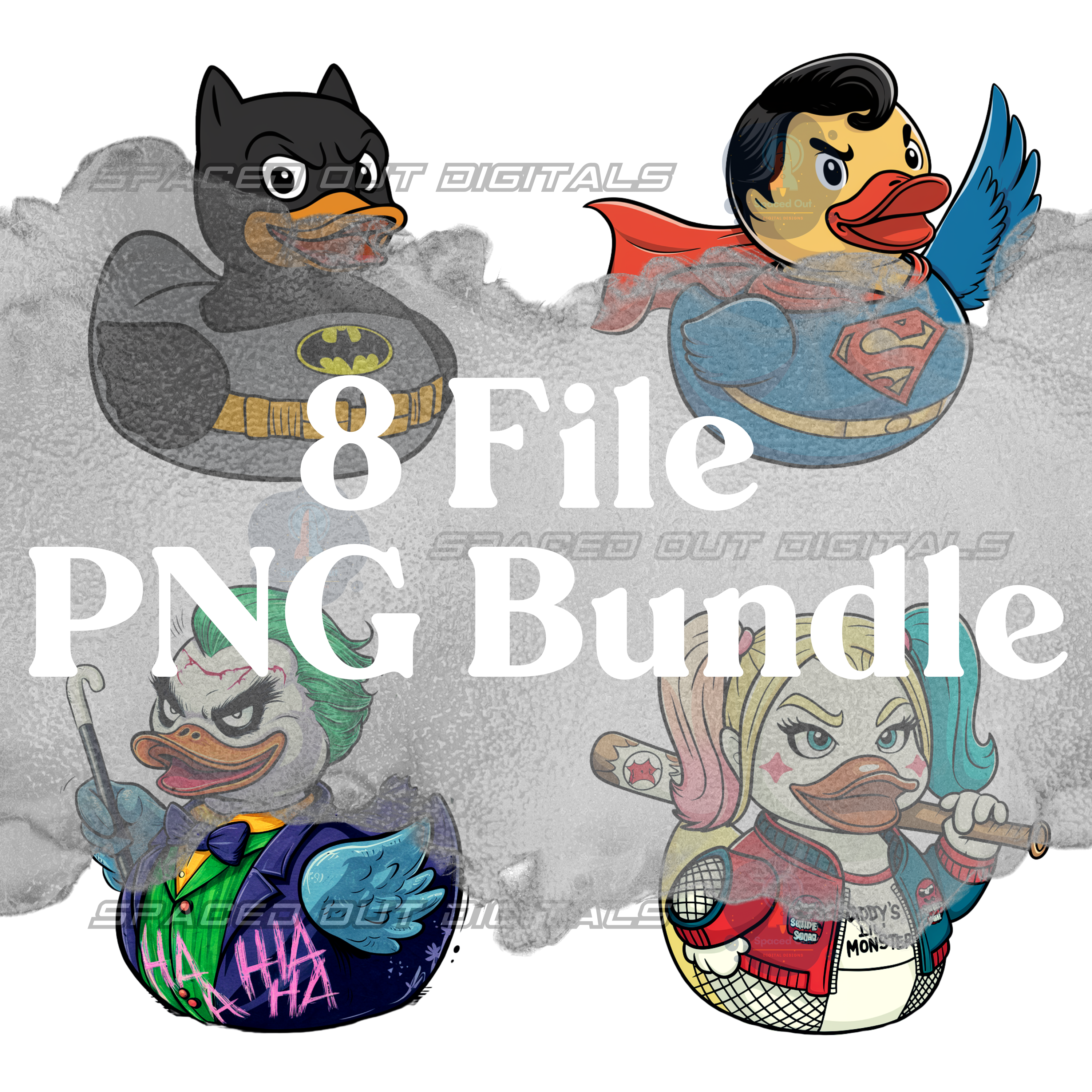DC Rubber Duck PNG Bundle – Spaced Out Digitals